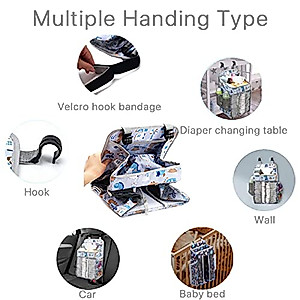 Hanging Diaper Caddy Organizer, Diaper Organizer,for Crib,Changing Table, Closets,Wall, Bassinet, Essentials Storage (Grey)