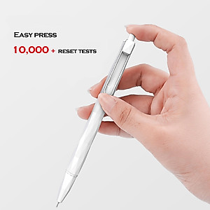 DUNBONG Retractable 0.5mm Porous Point Pen, Black ink gel pens, Box of 6 Pens (White Packs of 6)