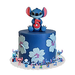 10 PCS Lilo and Stitch cake topper children's birthday party cake decoration Lilo and Stitch theme party supplies