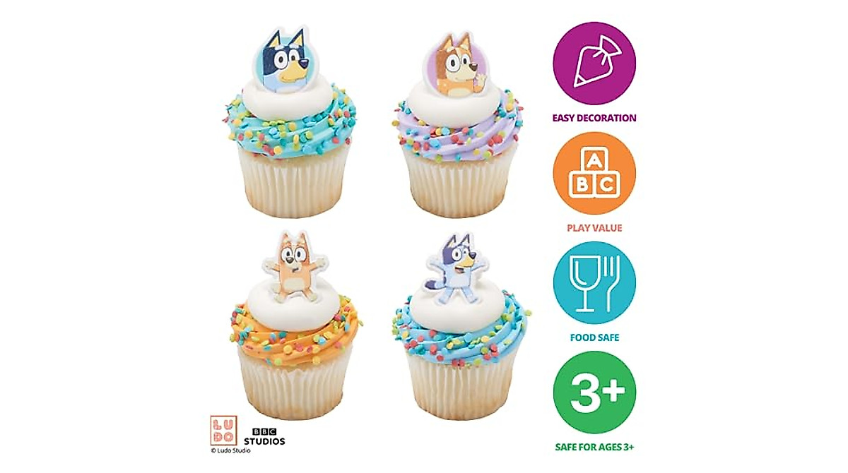 DecoPac Bluey Cupcake Rings – Fun Birthday Decoration