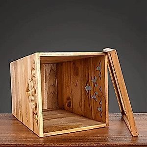 PIPONS Garbage Bin for Bathroom Retro Trash Can Waste Bins Wood Trash Can Household Office Garbage Bin for Home Bedroom Trash Can Wastebasket