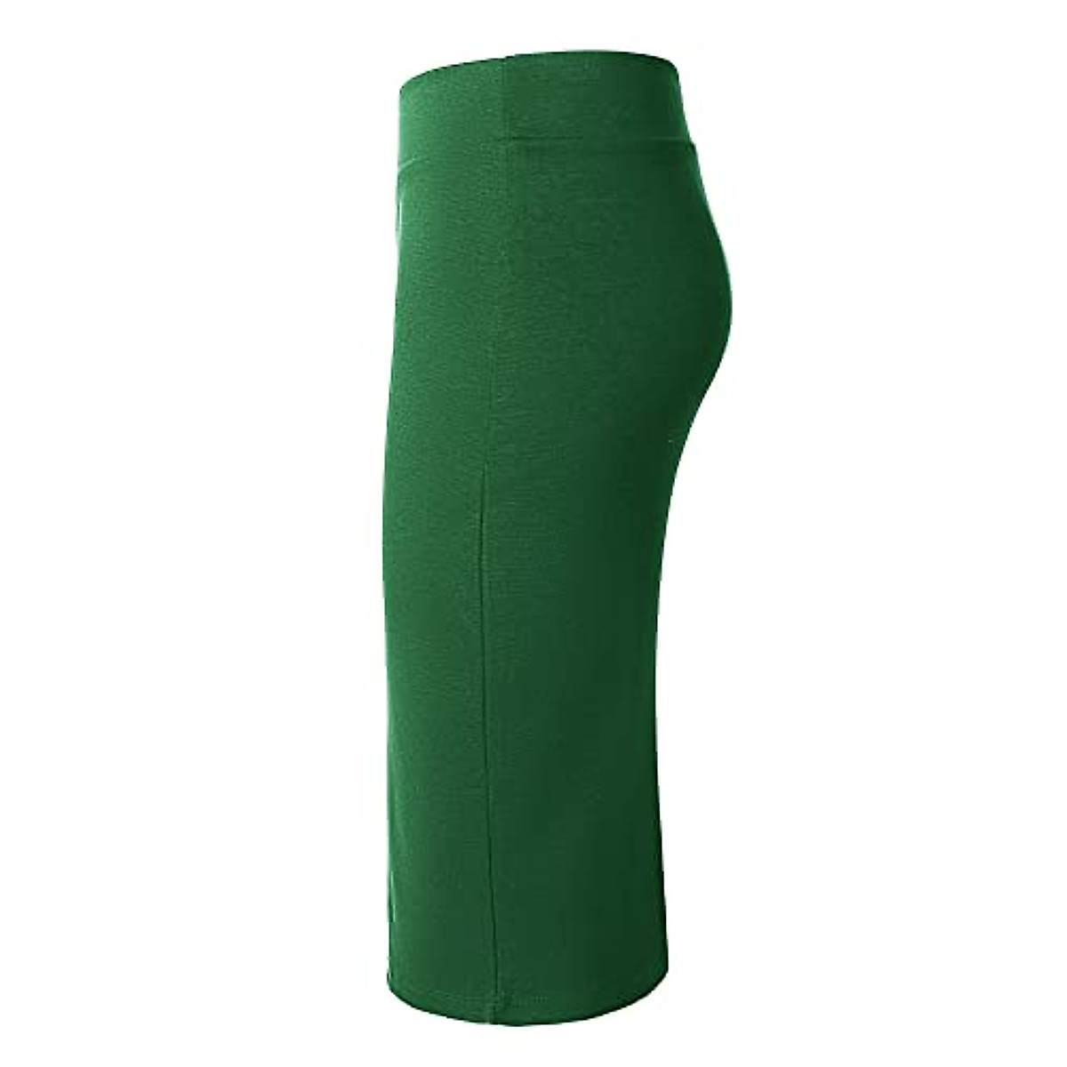 Urban CoCo Women's Elastic Waist Stretch Bodycon Midi Pencil Skirt (as1, Alpha, l, Regular, Regular, Emerald Green)