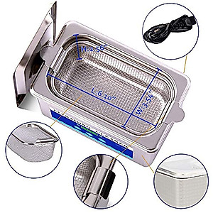 Digital Ultrasonic Jewelry Cleaner with Digital Timer 700mL 42KHz Ultrasonic Cleaner for Eyeglasses Basket for Parts Denture for Gun Blade,Diamond Ring Cleaner -Jewelry Cleaner Ultrasonic Machine