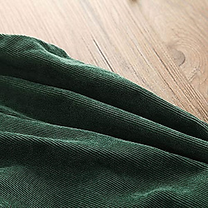 Liyamiee Baby Boy Girl Corduroy Overalls Solid Suspender Bib Pants One-Piece Strap Jumpsuit Pocket Fall Winter Outfit (Green Overall, 12-24 Months) …