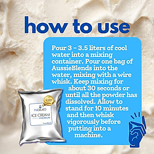 AussieBlends Premium Dairy Ice Cream Mix Powder for Soft Serve, Gelato, Rolled Ice Cream, Liquid Nitrogen, and Frozen Desserts | 1-Pack, 3.3 lb, Imported