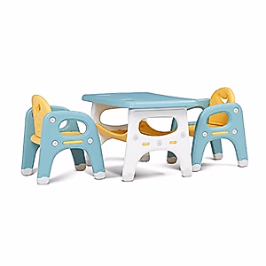 FIZZEEY Kids Table and 2 Chairs Set - Toddler Table and Chair Set, Kids 3 Piece Table and Chair Set for Toddler Over 3 Years