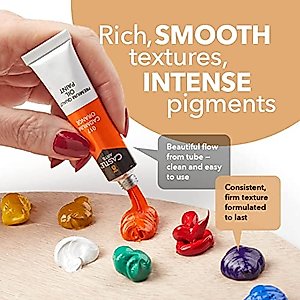 Castle Art Supplies 24 x 12ml Oil Paint Set | Great Value Set for Adult Artists, Beginners and Advanced | Vibrant Variety of Smooth-to-use Colors | In Impressive Presentation Box With Tutorial