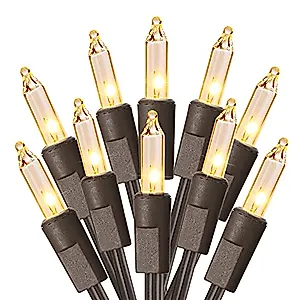 Christmas Lights, 300ct 69.6ft Incandescent Christmas Lights Connectable, Outdoor Christmas Tree Lights, 120V UL Certified Indoor Christmas String Lights for Xmas Party Patio, Brown Wire, Warm White