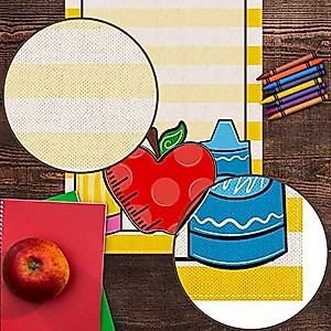 Pudodo Back to School Table Runner Apple First Day of School Kids Students Classroom Party Dinning Room Home Decoration (13" x 72")