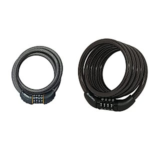 Master Lock Cable Lock, Set Your Own Combination Bike Lock, 6 ft. Long, 8122D, Black & Bike Lock Cable, Combination Bicycle Lock, Cable Lock for Outdoor Equipment, 8143D