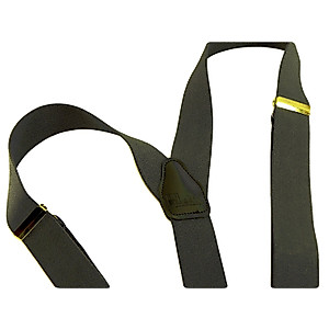 Holdup Brand Casual series Slate Dual Clip Double-Up style Suspenders for Men withNo-Slip® black clips