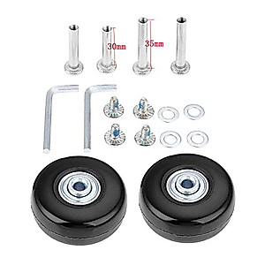 F-ber Suitcase Luggage Wheels Replacement Kit OD60mm Wheels ABEC 608zz Skate Inline Outdoor Skate Replacement Wheels Multiple Sizes, Set of (2) Wheels (OD:60 W:18 ID:6 Axles: 30 & 35)