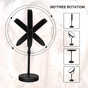 Nicesail Higher Taller Tabletop Makeup Mirror of 8 Inch, 5X Magnified Makeup Mirror Countertop Standing, Height Adjustable, Double Sided Mirror in Matte Black (8 Inch, 5X)…