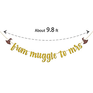 Dalaber from Muggle to Mrs Banner, Wizard Bridal Shower Decoration Wizard Wedding Engagement Bachelorette Party Supplies,Gold Glitter