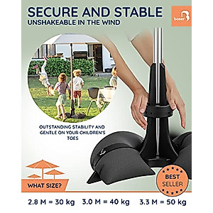 Baser Patio Umbrella Base w. fillable Sandbag Weights 110 LBS, up to 11.5 ft Patio Umbrella, Made of Recycled Materials in Denmark