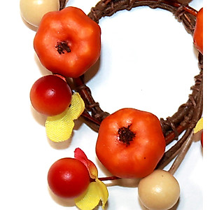 1.25" Inner Diameter Mini Pumpkin Taper Candle Ring, Set of 6