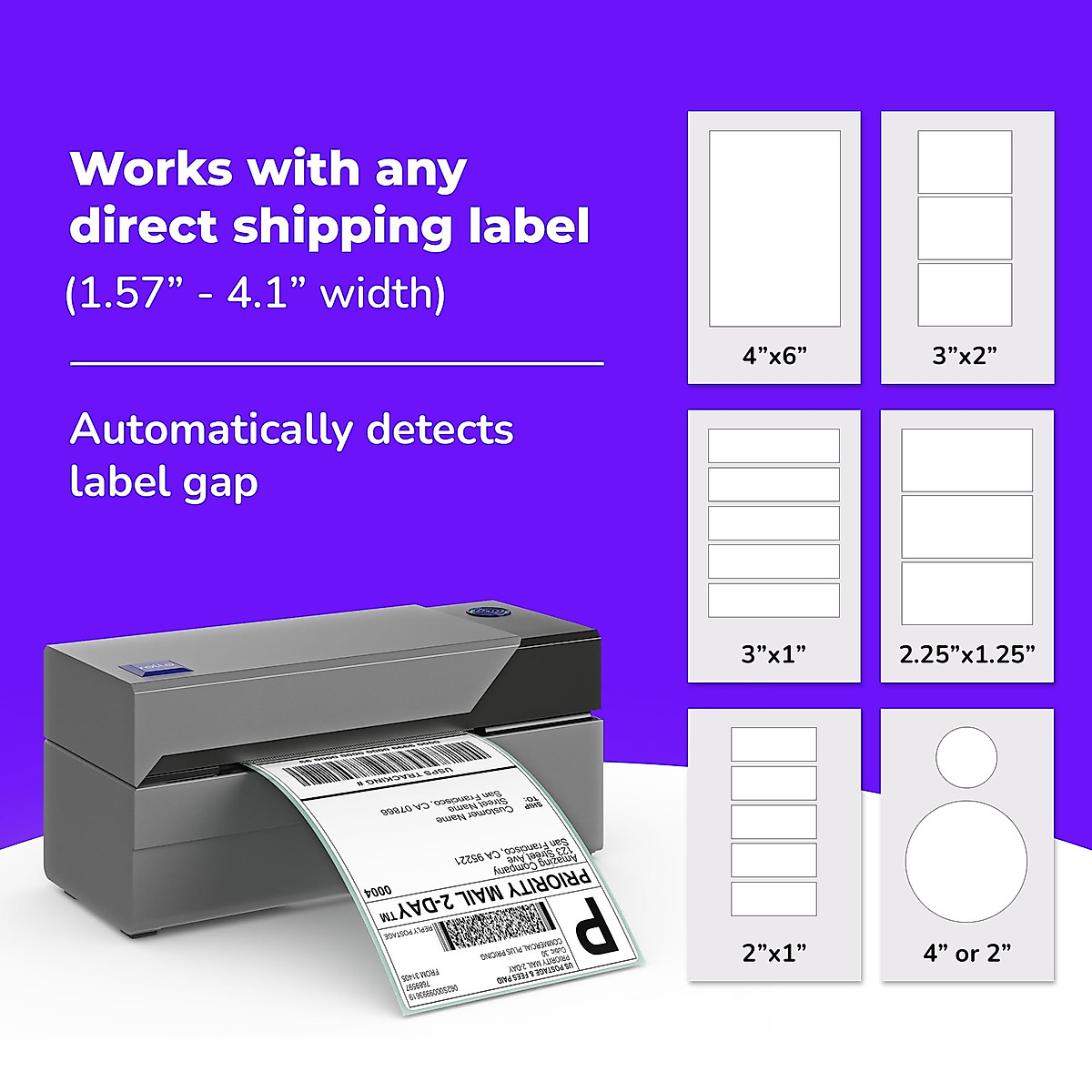 Rollo Shipping Label Printer - Commercial Grade Direct Thermal High Speed Shipping Printer – Compatible with ShipStation, Etsy, Ebay, Amazon - Barcode Printer - 4x6 Printer
