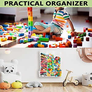 Montex Acrylic Wall Toy Dispenser, Play Room Organization Acrylic Wall Organizer Clear Hanging Organizer for Kid's Playroom, Blocks, Cars, Snacks (Three Compartment)