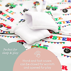 SleepingBaby - Flying Squirrel Wearable Blanket with No-Slip Cuffs for Toddlers - Comfortable Sleepwear - Monster Trucks - 2-3T