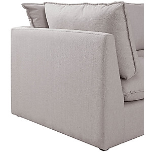 Meridian Furniture 688Beige-Sec8A Mackenzie Collection Modern | Contemporary Linen Textured Upholstered Modular Sectional, Beige, 160" W x 120" D x 35" H