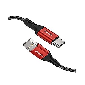 ziwodiv USB-C Cable, 2M/3.1A Type C to Type C Cable Nylon Braided USB A to USB C Cable, Fast Charging Cable Compatible with Samsung Galaxy S22 S21 S10 S9 Note 9 8, MacBook, iPad, Huawei, Xiaomi, Sony