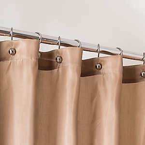 Lush Decor Terra Color Block Shower Curtain Fabric Striped Neutral Bathroom Decor, 72" W x 72" L, Brown & Beige