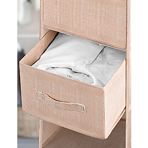 COSIFO 8-Shelf Hanging and Storage with 2 Drawers, 3-Shelf and 5-Shelf Separable Closet Organizers and Storage, Pink Collapsible Hanging Closet Shelves, Baby Nursery Storage Closet Organizer