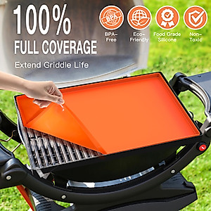 Silicone Griddle Mat Cover for Blackstone, 28 Inch Food Grade Silicone Grill Buddy Mats for Blackstone, Reusable&Durable Heavy Duty Griddle Accessories, All Season Cooking Surface Protective Cover