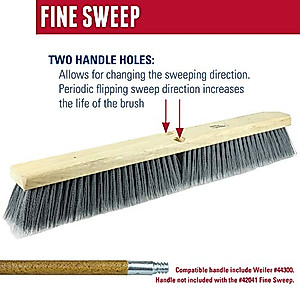Weiler 42042 24" Fine Sweep Floor Brush, Flagged Silver Polystyrene Fill, Natural