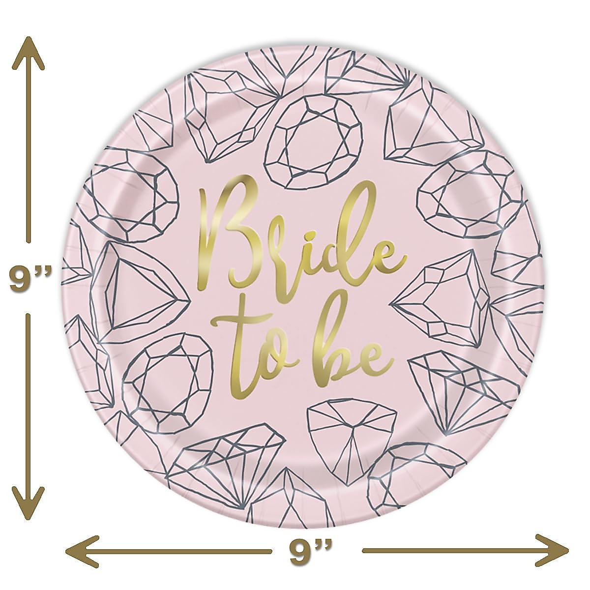 Lobyn Party Plates and Napkins Bachelorette Party Pink Bride to Be Design Plates and Napkins 16 Lunch Plates and Napkins Party Supplies Includes (16) 9 Inch Plates (16) 6.5 in Folded Lunch