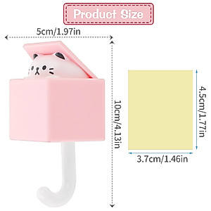 WY LIGHTING LEVEL 4 Packs Cat Hooks for Wall, Creative Adhesive Cute Pet Hooks Coat Hook, Cat and Mouse Key Hooks for Key, Scarf, Hat, Towel, Coat, Bag, Utility Cat Hook for Wall Hanging Decorations