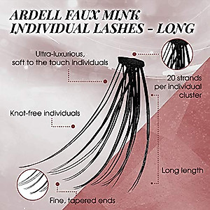 Ardell False Eye Lashes Faux Mink Individuals Long Black 4 Pack