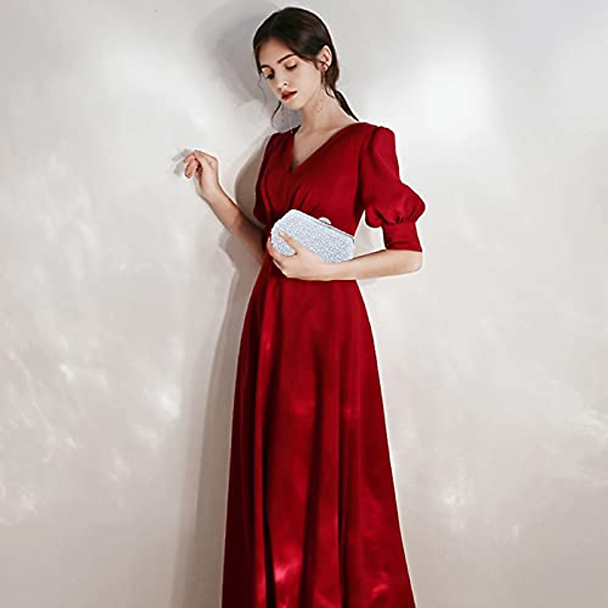 ERCULER Topfive Women's White Pearl Beaded Clutch Evening Handbags for Formal Bridal Wedding Clutch Purse Prom Cocktail Party