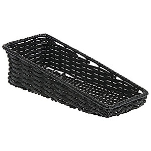HUBERT® Black Storage Basket with Tapered Front - 7 1/2"L x 18"D x 1 1/2" to 5"D