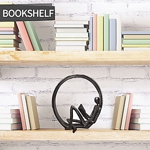 Jalunth Bookshelf Bookcase Aesthetic Decoration Art Sculptures Home Decor Book Shelf Case Modern Accents Figurine Reading Metal Decorative Ideas Objects Accessories Library Office Steel Statue Gifts