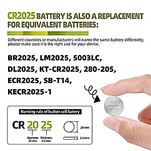 VEEEDDY CR2025 Battery 3v Lithium 2025 Battery Long Lasting cr2025 3v Lithium Battery for car Remote Key 20pcs