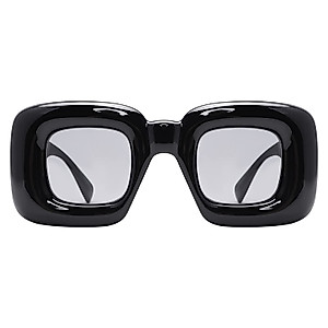 Akirawang Fashion Square Inflated Sunglasses for Women Men Oversized Thick Frame Trendy Glasses Mask Shades Designer Style