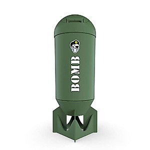 Battle Shakers Bomb & Mortar Bundle | Military Themed Shaker Bottles | Leak-Proof Protein Cups with Storage Compartment | Mix Protein Powders & More | Durable & Dishwasher Safe | 20 Oz