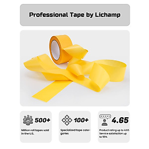 Lichamp 2 Pack 2 inch Yellow Painters Tape, Orange Masking Tape, 1.9 inch x 55 Yard x 2 roll, 0220YL(Total 110 Yards)
