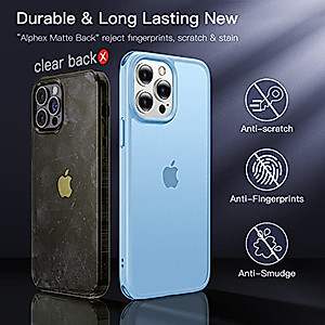 Alphex 8 Colors for iPhone 14 Pro Max Case, 12FT Military Grade Drop Protection, Silky & Non-Greasy Feel, Pocket Friendly, Thin Slim Phone Cover for Men Women 6.7 Inch (8 Colors) - Sierra Blue