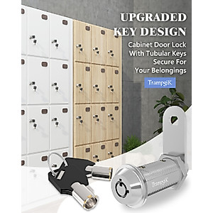 Trampgik RV Storage Locks, 1 1/2” Camper Compartment Storage Door Locks with Keys, for RV Camper Travel Trailer,Drawer Cabinet Toolcart Storage, 1 1/2 Inch 5 Locks with 10 Keyed Alike, Chrome
