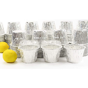 KitchenDance Disposable Aluminum Baking Cake Cup with Dome Lid - 7 Ounces Round Dessert Cups for Cakes, Muffin Cups - Aluminum Foil Baking Cup Perfect for Baking, Preparing Food, 1210P, 50 Count