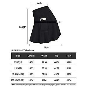 Fulbelle Womens Golf Skirt, Teen Girls Tennis Skorts Skirts for Women with Pockets Casual Summer Elastic Waistband Cute Athletic Skort Blue Pattern Large