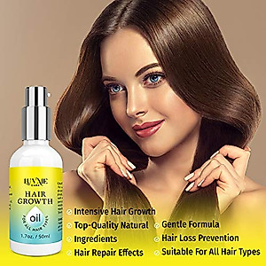 Luv Me Care Hair Growth Oil with Biotin and Castor oil 2 Pack - Biotin hair growth serum for Stronger, Thicker, Longer Hair 1.7 oz