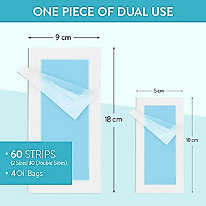Gleebee Wax Strips 60 counts, Waxing Strips for Hair Removal including 40 Body trips and 20 Facial Strips, Hair Removal for Face, Arms, Legs, Underarms and Bikini