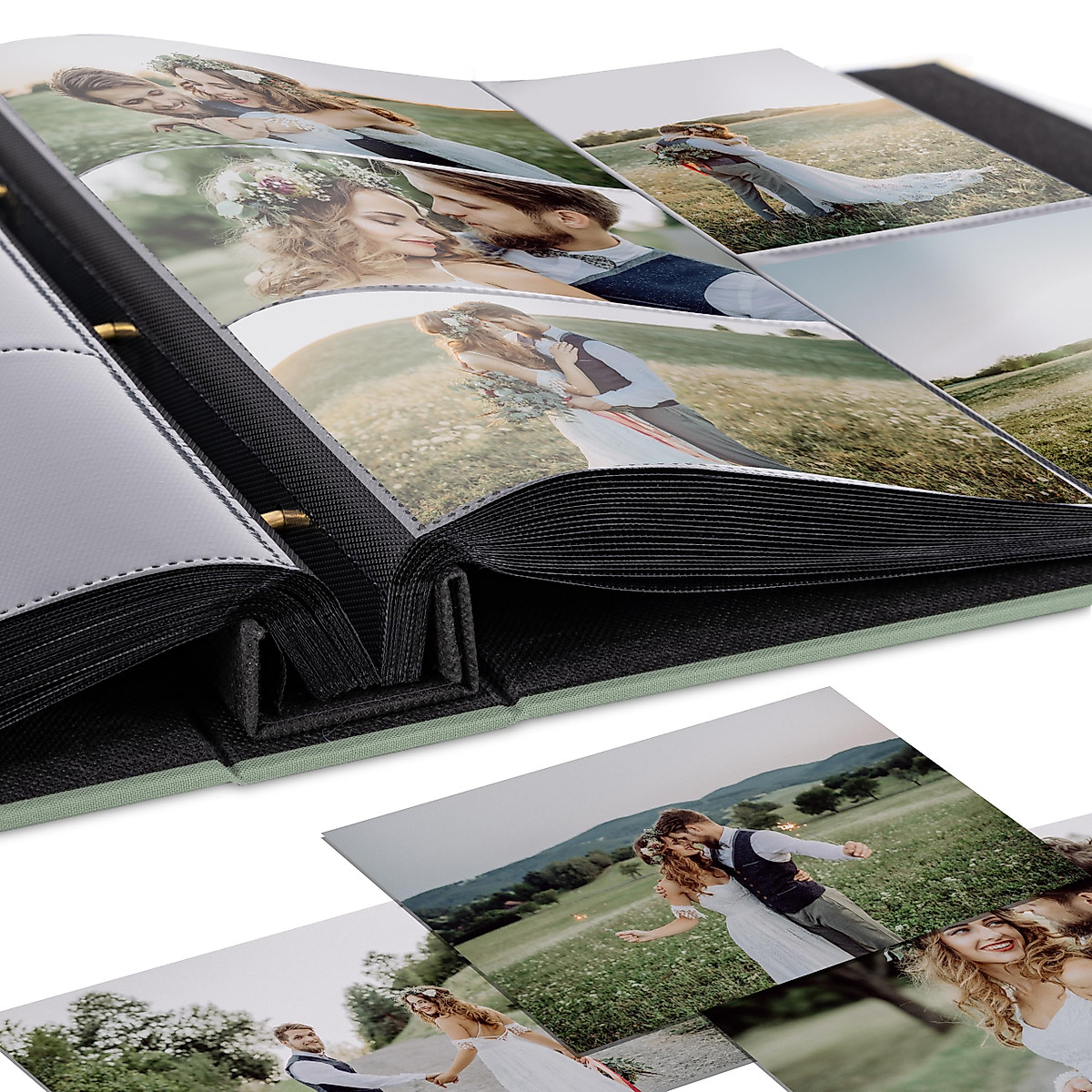 Beautiful Linen Photo Album For 4x6 Photos - Safely Holds Up To 500 Pictures of Unique Memories - The Perfect Large Photo Book To Store All Pictures of Treasured Family, Baby or Wedding Moments