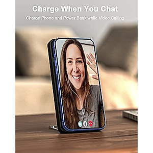 FEEL VOX Magnetic Wireless Portable Charger, Power Bank 10000mAh USB-C 18W Fast Charging Mag-net Safe Battery Pack with LED Display, Suitcase-Style Metal Retractable Stand for iPhone 14/13/12 Series