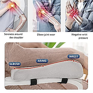 Payanwin Chair Ergonomic armrest Cushions Elbow Pillow Pressure Relief Office Chair Gaming Chair armrest with Memory Foam armrest Pads 2-Piece Set of Chair （Gray）