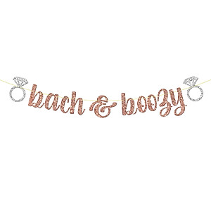 Rose Gold Glitter Bach Boozy Banner, Bridal Shower Party Decorations, Wedding, Engagement Hen Party Decoration Supplies