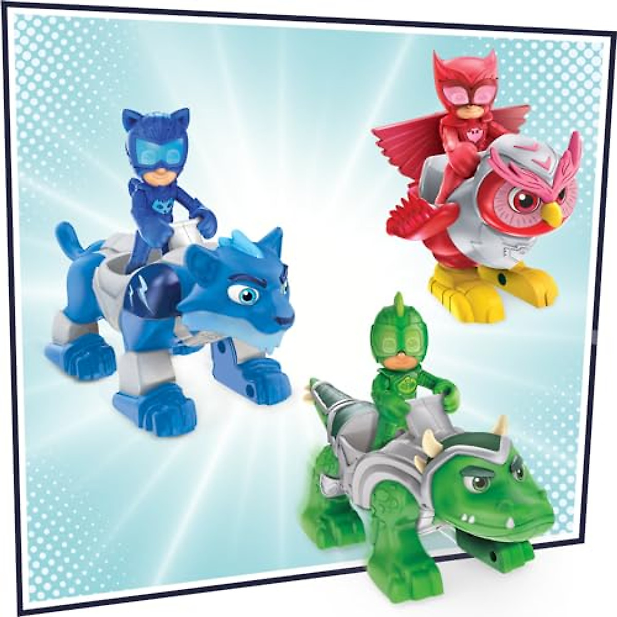 PJ Masks Animal Power Hero Animal Trio Playset, with 3 Toy Cars and Action Figures, Preschool Toys, Superhero Toys for 3 Year Old Boys and Girls and Up